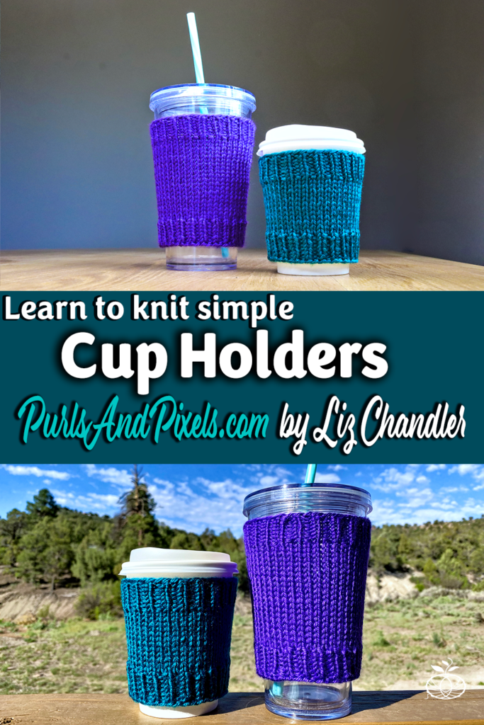 Basic Cup Cozy Knitting Pattern - PurlsAndPixels