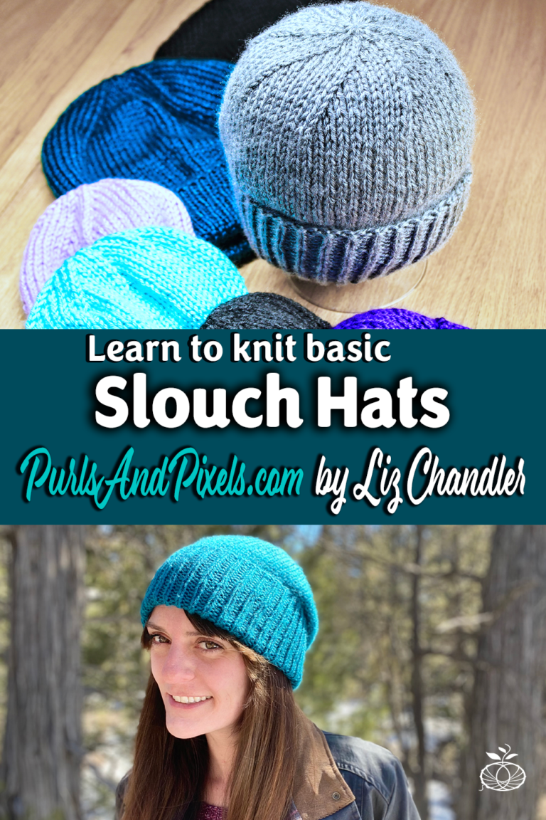 Basic Slouch Hat Knitting Pattern - PurlsAndPixels