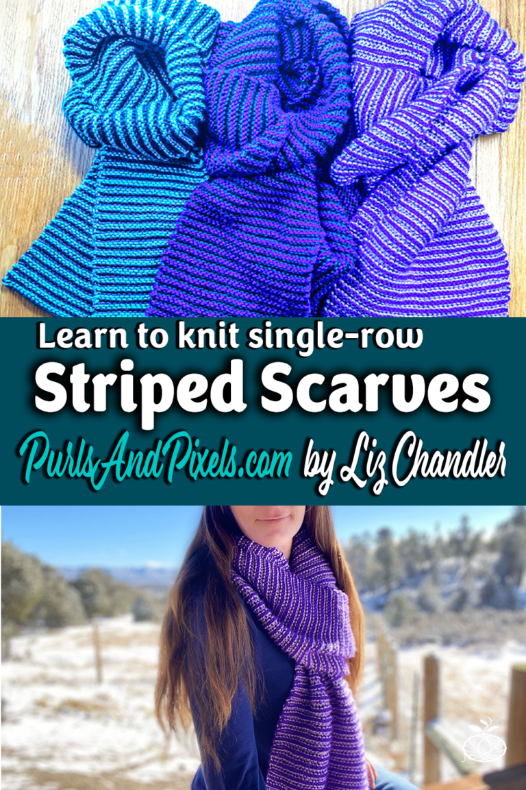 Single-Row Striped Scarves Knitting Pattern - PurlsAndPixels