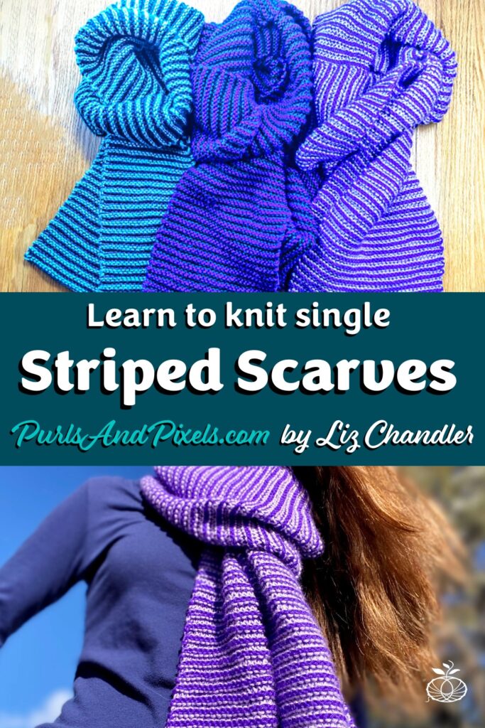 Single-Row Striped Scarf Free Knitting Pattern - PurlsAndPixels