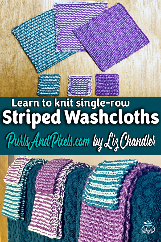 Single-Striped Washcloth Knitting Pattern Collection - PurlsAndPixels