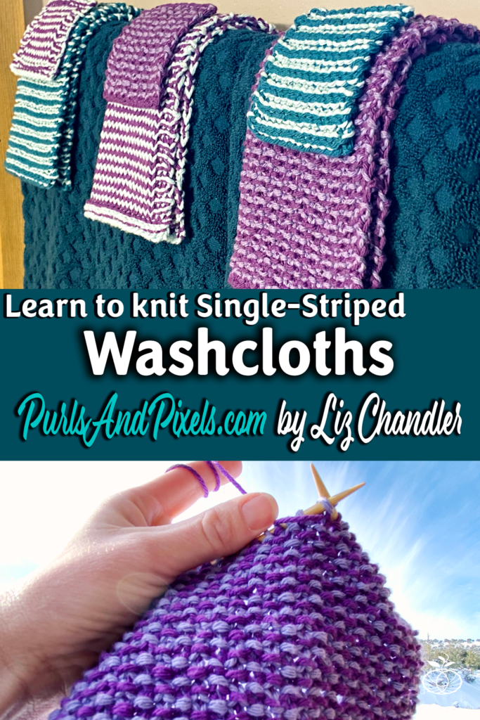 Single-Striped Washcloth Knitting Pattern Collection - PurlsAndPixels