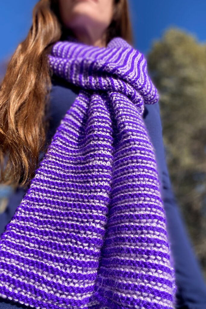 Single-Row Striped Scarves Knitting Pattern PDF - PurlsAndPixels
